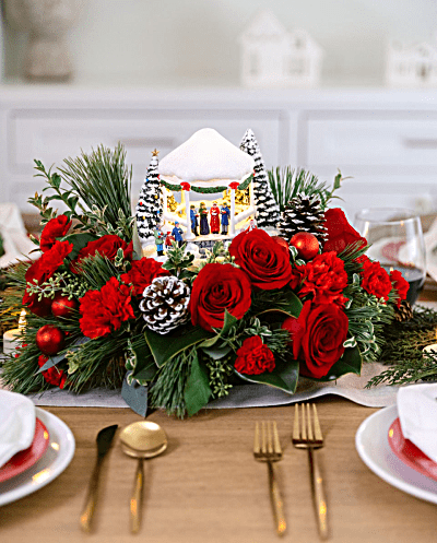 Thomas Kinkade's Christmas Floral Centerpiece | Teleflora