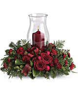 Holiday Glow Centerpiece Flower Arrangement - Teleflora