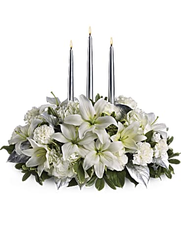 Silver Elegance Centerpiece Bouquet - Teleflora
