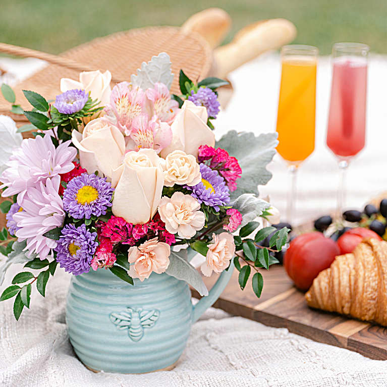 Busy Bee Pitcher Bouquet from Teleflora | SendFlowers.io