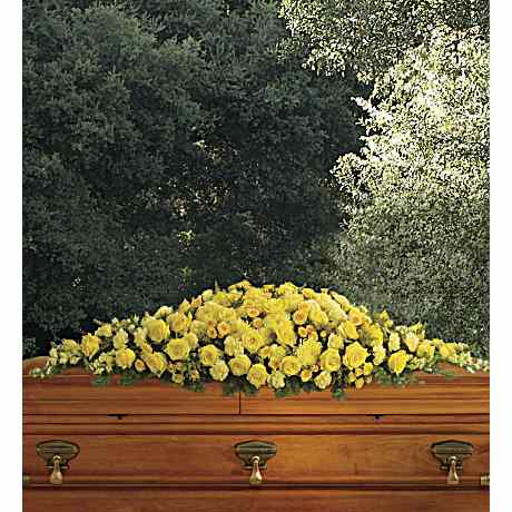 Golden Garden Casket Spray Sympathy Arrangement - Teleflora