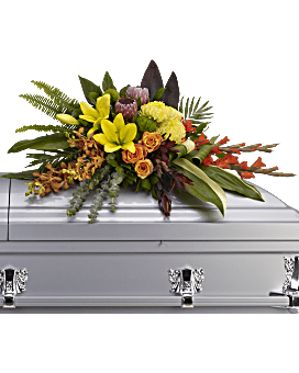 Lavender Tribute Casket Spray Sympathy Arrangement - Teleflora