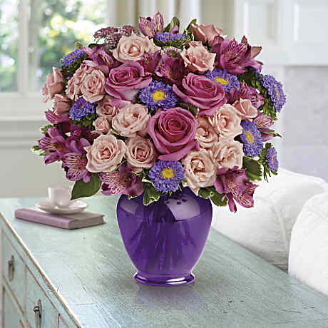 Teleflora's Purple Medley Bouquet with Roses - Teleflora