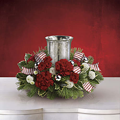 Teleflora's Holly Jolly Centerpiece Specialty Arrangement - Teleflora